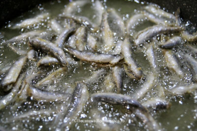 Hamsie prajita cu mamaliga si mujdei - Bucataria Romaneasca.ro